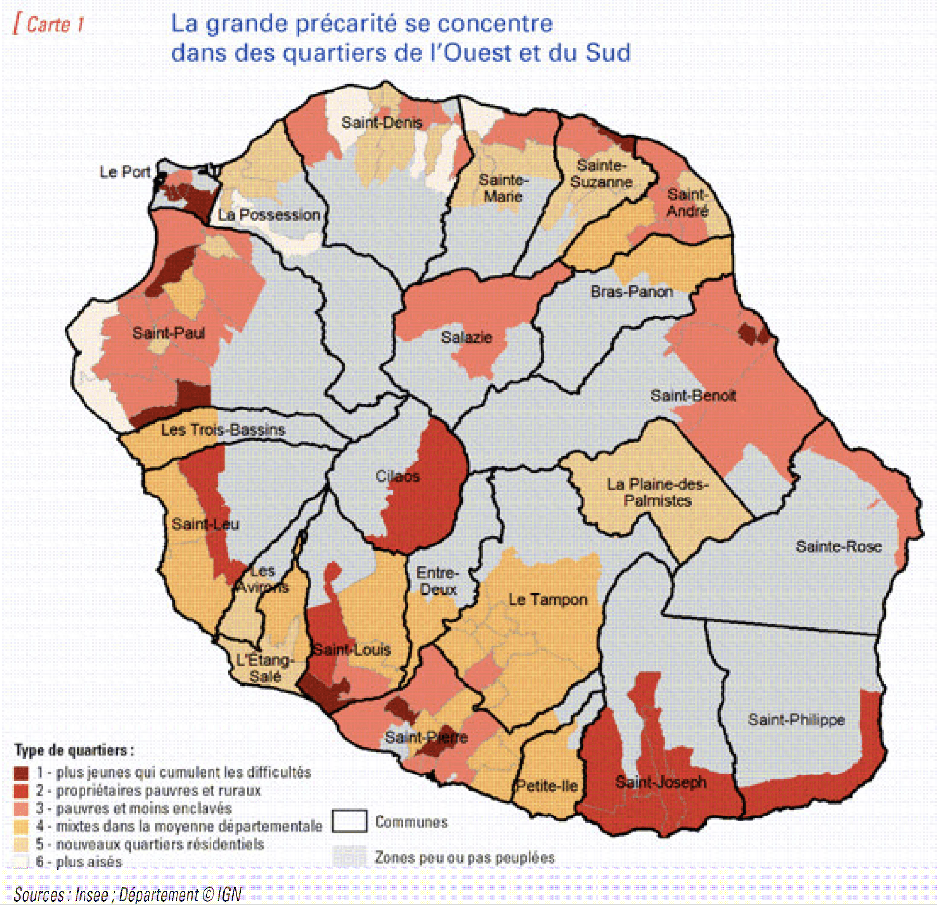 Cartographie des quartiers de la Réunion | Habiter La Réunion